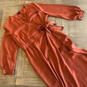 Who What Wear | Dresses | Who What Wear Rust Burnt Orange Wrap Dress ...